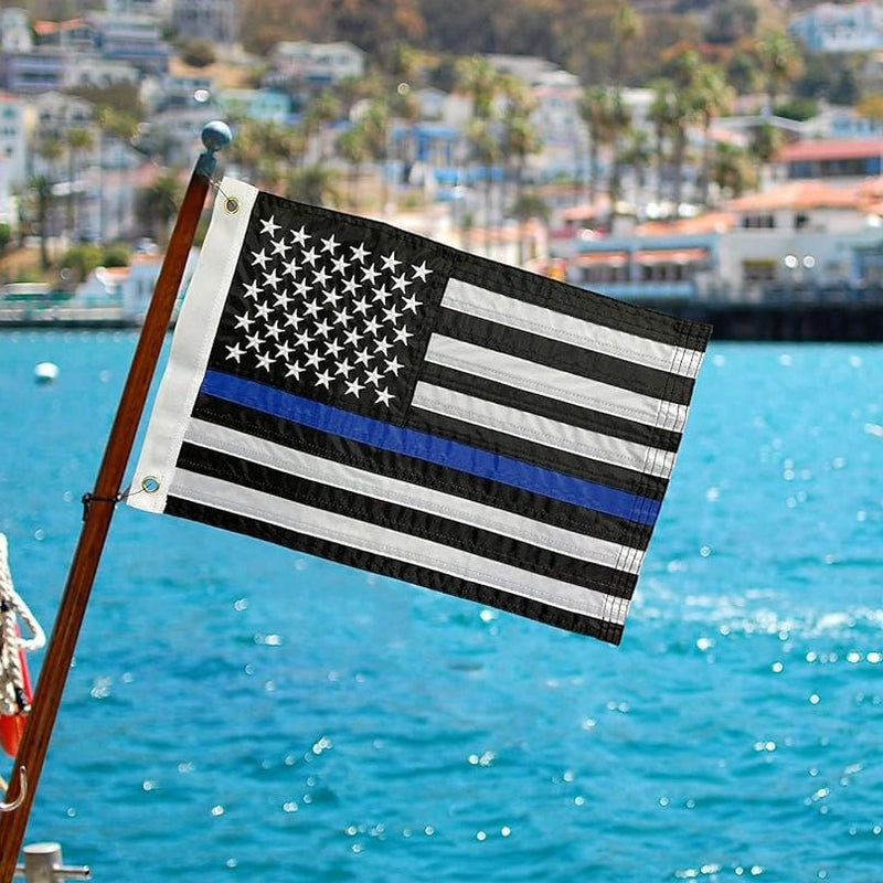 THIN BLUE LINE BOAT FLAG MADE IN USA