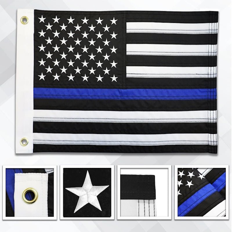 THIN BLUE LINE BOAT FLAG MADE IN USA